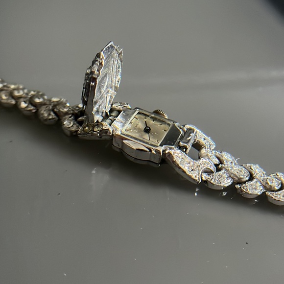 Timex | Accessories | Vintage Art Deco Rhinestone Braided Manual Watch ...